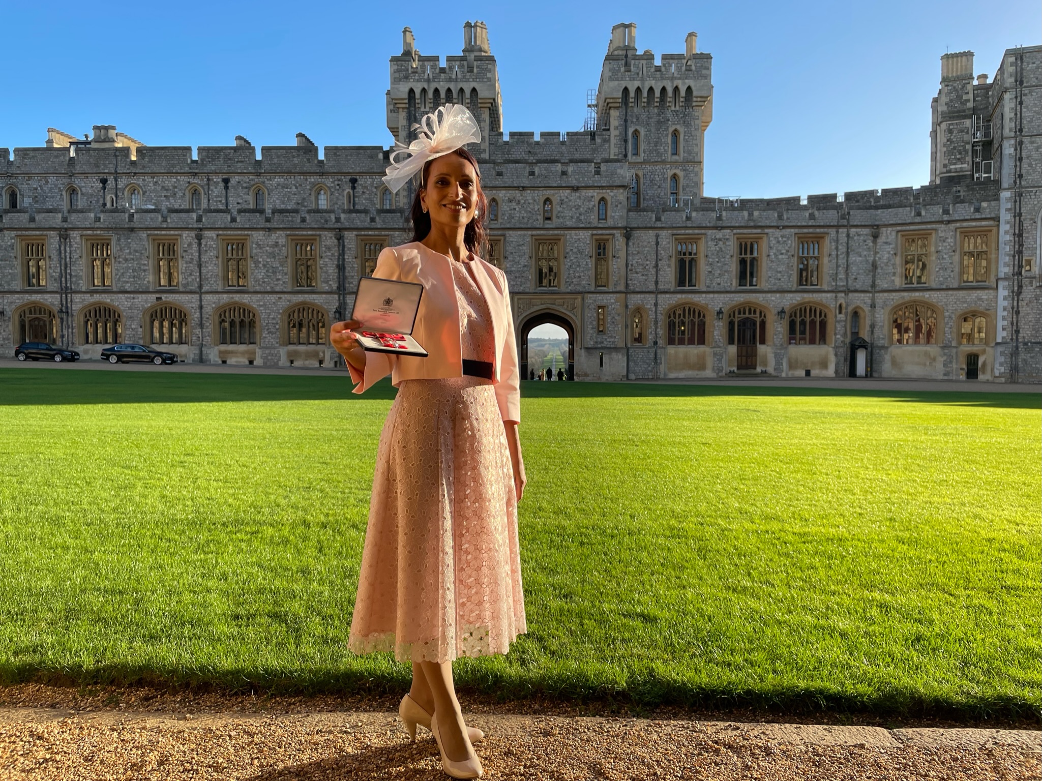 Rashmi Becker receiving her MBE at Windsor Castle - London Post