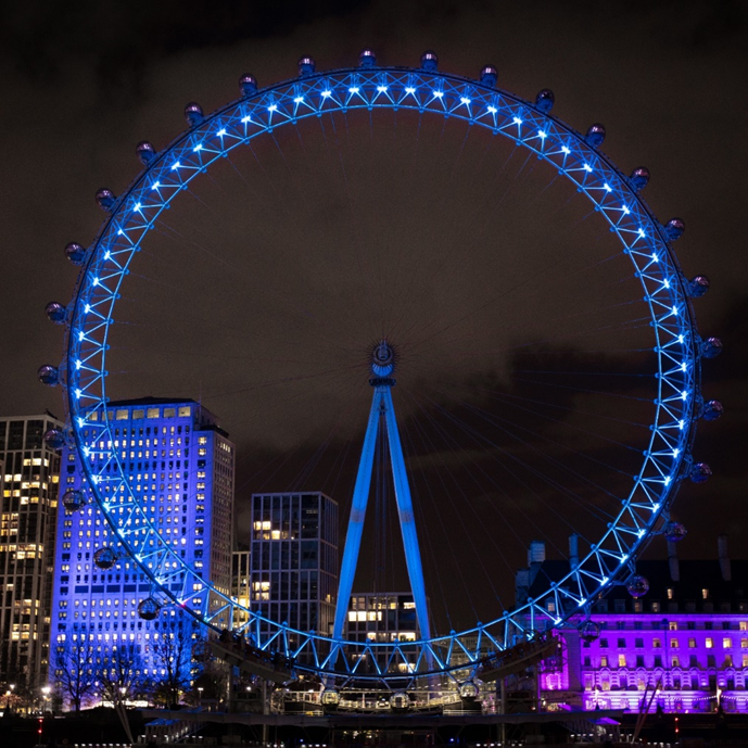The lastminute.com London Eye Goes Blue To Mark The 75th Anniversary Of ...