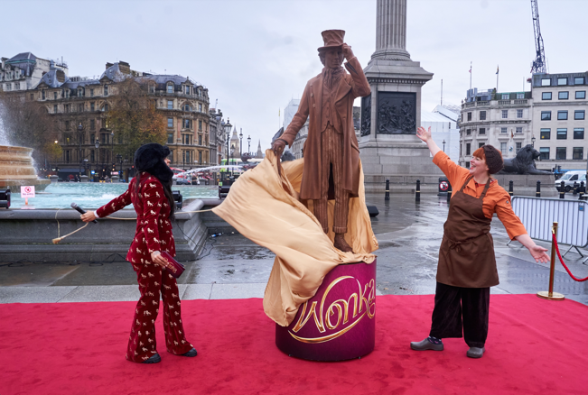 WONKA CHOCOLATE STATUE UNVEILED IN TRAFALGAR SQUARE - London Post