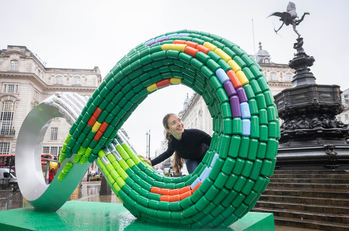 Giant infinity artwork appears in Piccadilly Circus to inspire ...