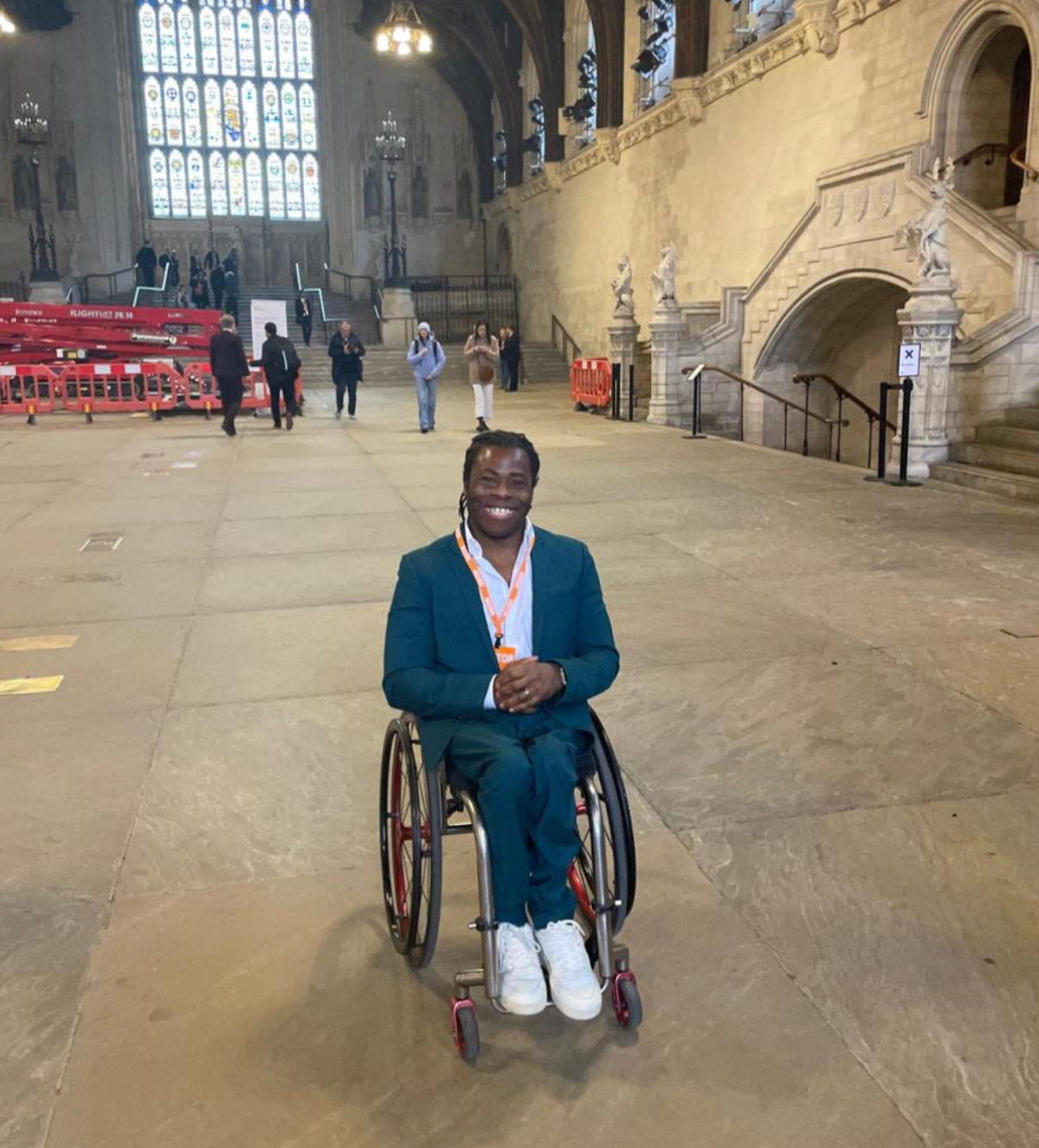 Paralympian and TV presenter Ade Adepitan MBE joined schoolchildren to ...