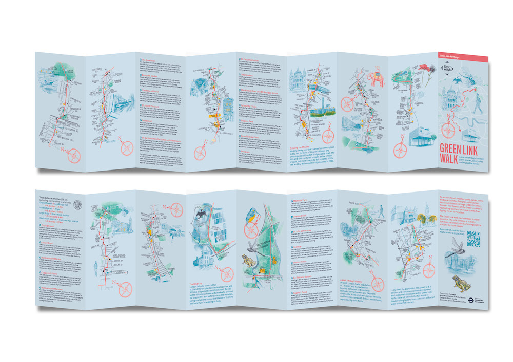 Footways launch illustrated map to accompany the Green Link Walk ...