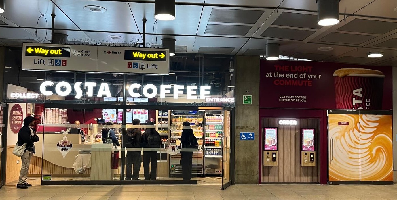 Costa Coffee’s Canning Town Station store reopens with added ...